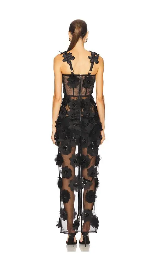 BRONX BANCO Rosalie Noir Maxi Dress