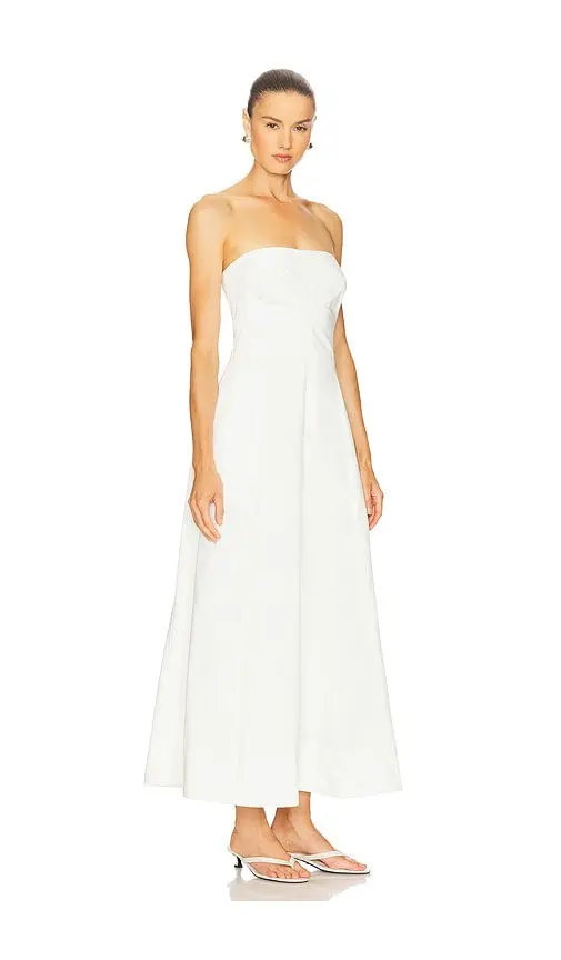 ST. AGNI Sculpted Cotton Strapless Dress