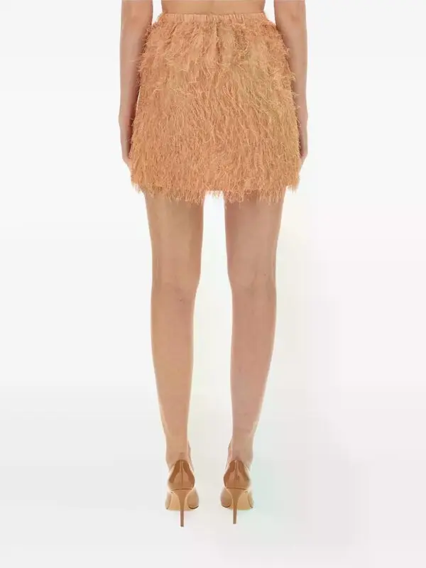 ALYSI Fringed Mini Skirt - Neutrals