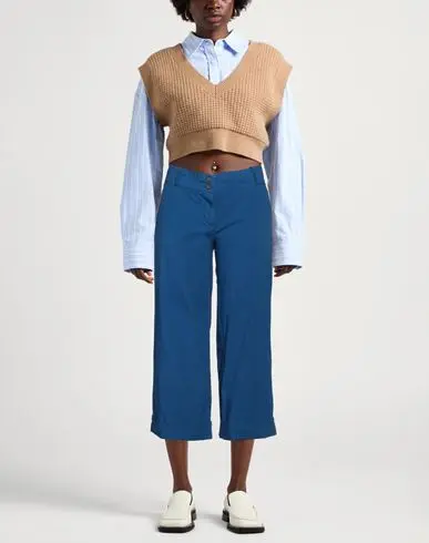 Rossopuro Solid Culottes With Folded Hem