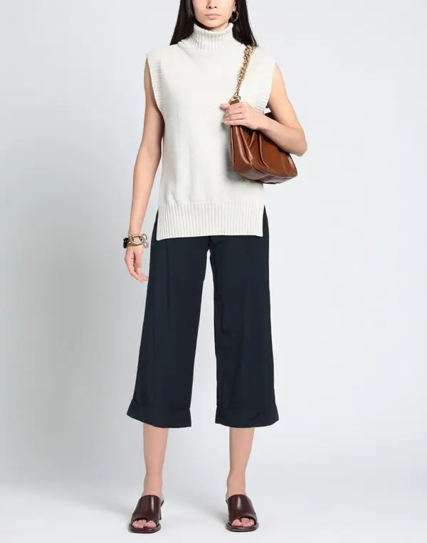 Rossopuro Solid Culottes With Folded Hem