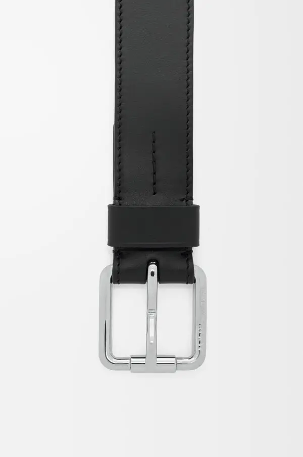 Loewe Roller Curve Leather Belt - Black/palladium
