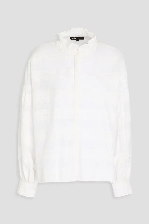 Maje Embroidered Cotton-mousseline Shirt