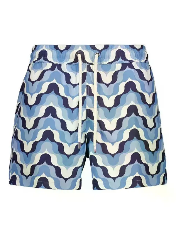 Frescobol Carioca Wave-print Swim Shorts - Blue