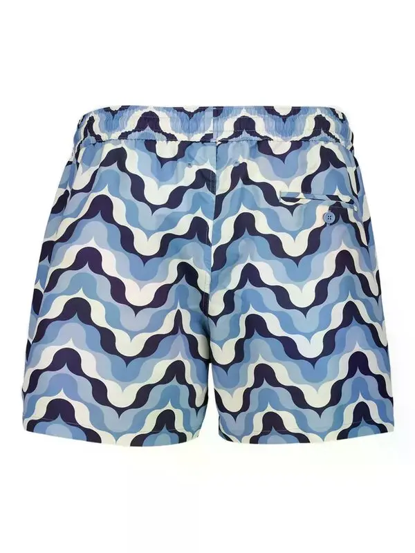 Frescobol Carioca Wave-print Swim Shorts - Blue