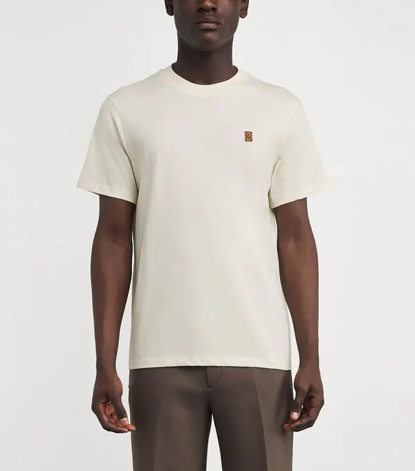 Sandro Cotton Logo-patch T-shirt - Beige