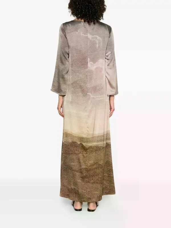 PIERRE-LOUIS MASCIA Landscape Print Silk Dress