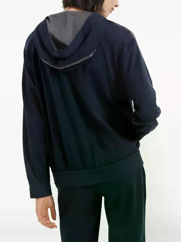 Brunello Cucinelli Zip-up Cotton-blend Hoodie - Blue