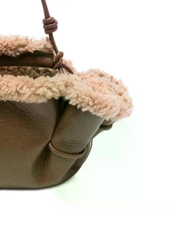 Hereu Leather Shearling Tote Bag