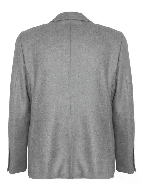LARDINI Brooch-detail Cashmere Blazer - Grey
