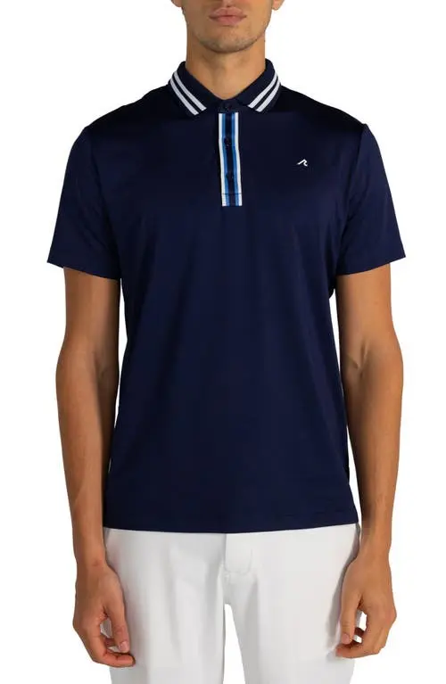 REDVANLY Paulison Tipped Polo - Midnight Navy