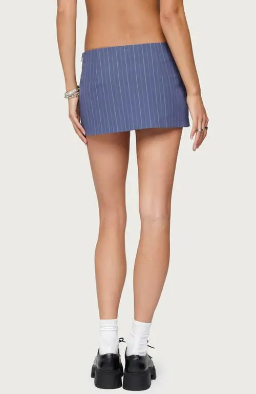 EDIKTED Pinstripe Low Rise Skort - Blue