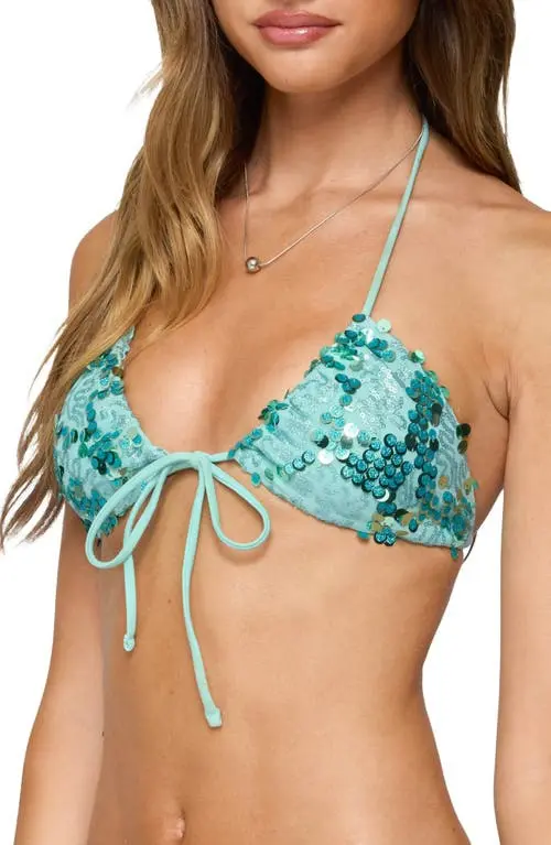 EDIKTED Sequin Bikini Top