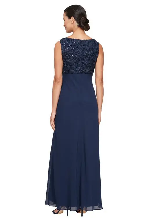 Alex Evenings Embellished Empire Waist Gown With Soutache Jacket