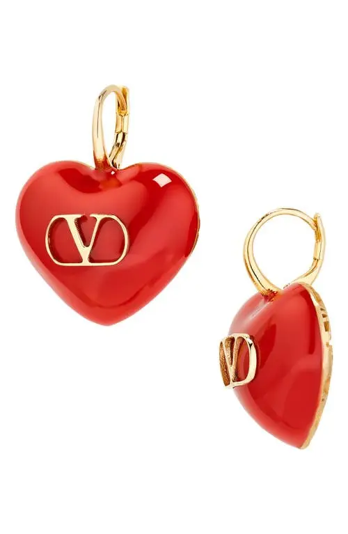 Valentino Garavani Coeur Royal Drop Earrings - Oro/rosso
