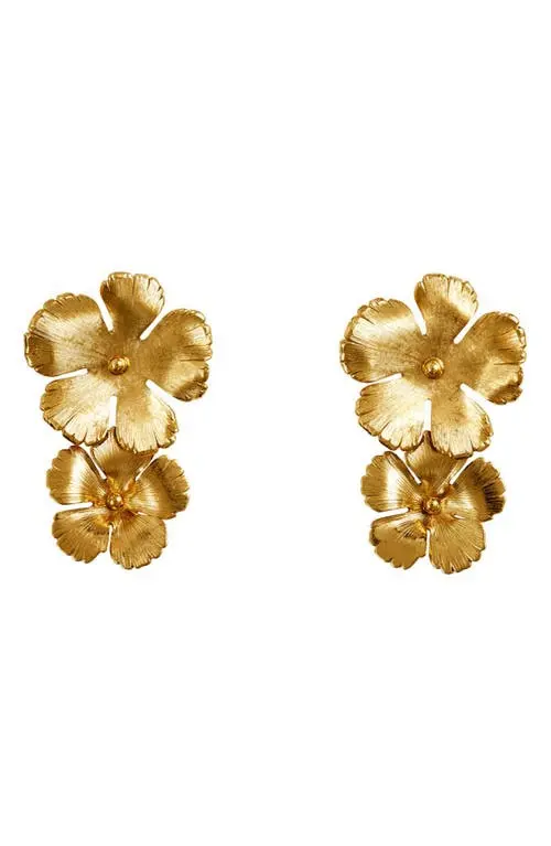 JENNIFER BEHR Collette Floral Drop Earrings - Gold