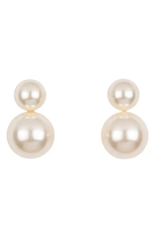 JENNIFER BEHR Iris Faux Drop Earrings - Pearl