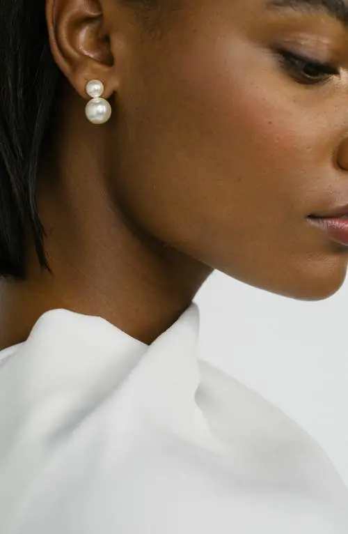 JENNIFER BEHR Iris Faux Drop Earrings - Pearl