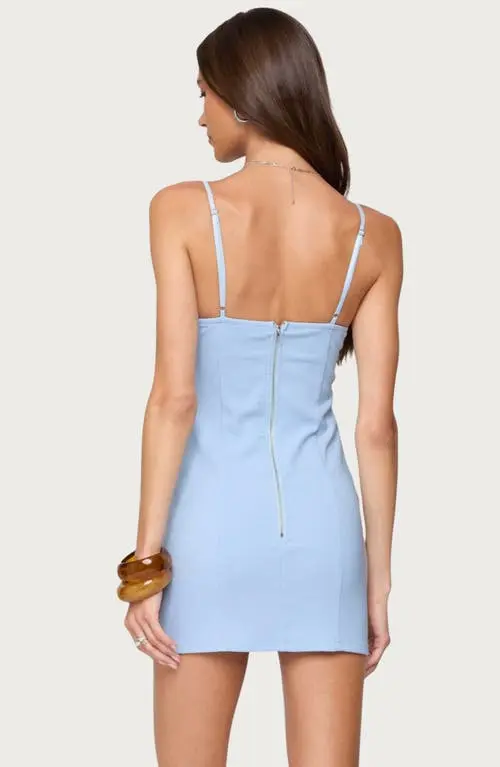 EDIKTED Callum Cutout Mini Dress - Light-blue