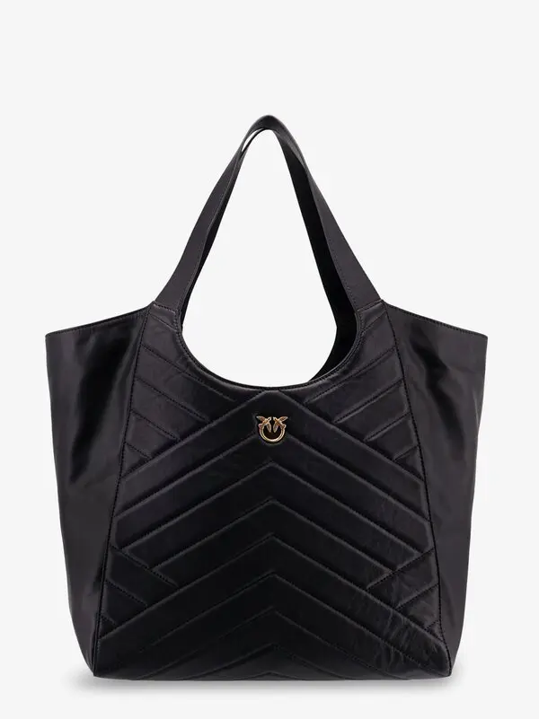Pinko Quilted Leather Shoulder Bag - Black
