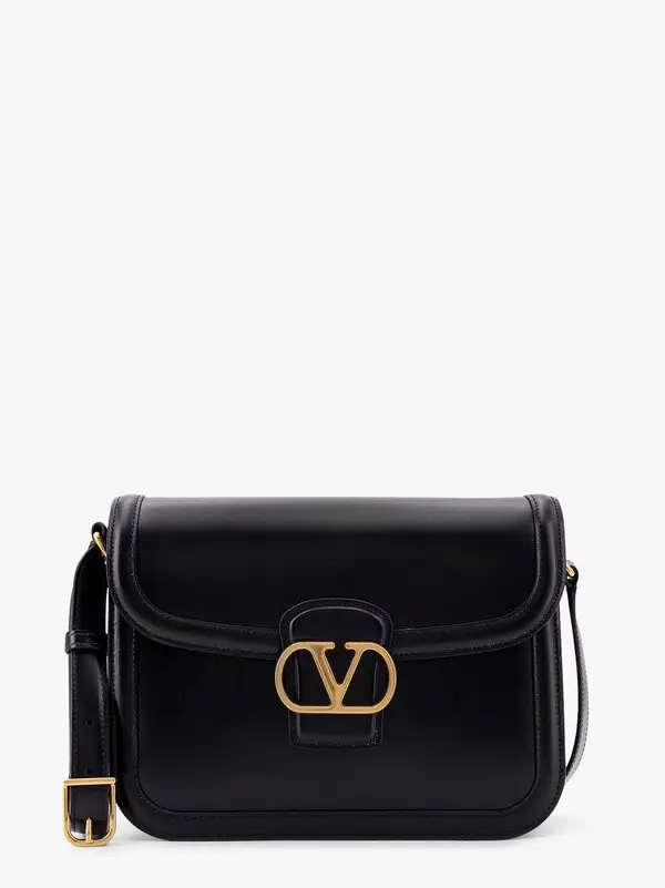 Valentino Garavani 9to5 Leather Shoulder Bag With Vlogo Signature - Black