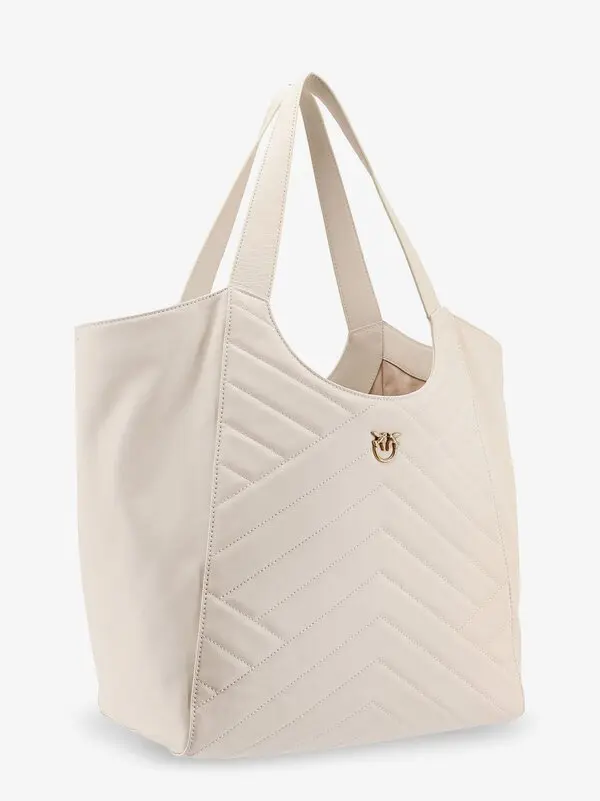 Pinko Quilted Leather Shoulder Bag - White