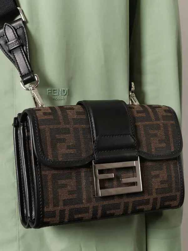 Fendi Baguette Double Jacquard Shoulder Bag