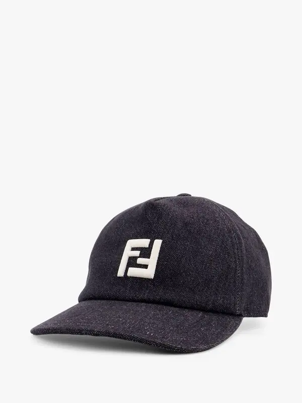 Fendi Denim Baseball Cap With Logo Embroidery