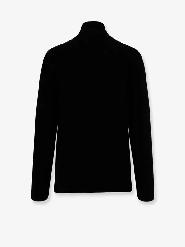 Polo Ralph Lauren Wool And Cashmere Sweater With Embroidered Logo - Black