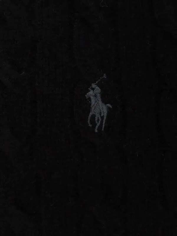 Polo Ralph Lauren Wool And Cashmere Sweater With Embroidered Logo - Black