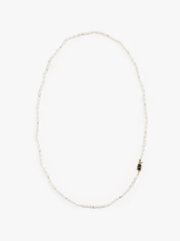 Valentino Garavani Metal And Pearl Necklace - White
