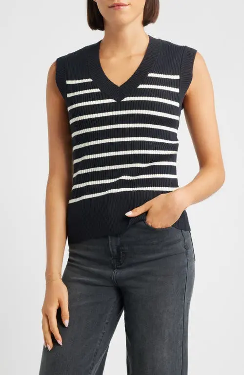 CITY BLUES Striped Sweater Vest