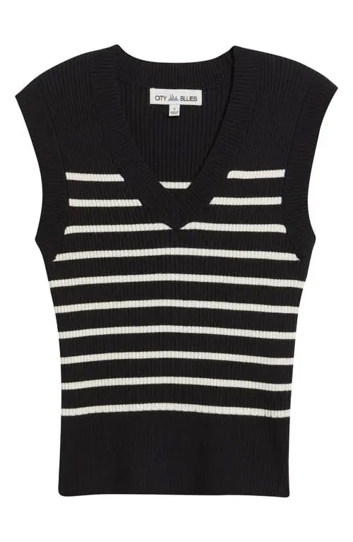 CITY BLUES Striped Sweater Vest