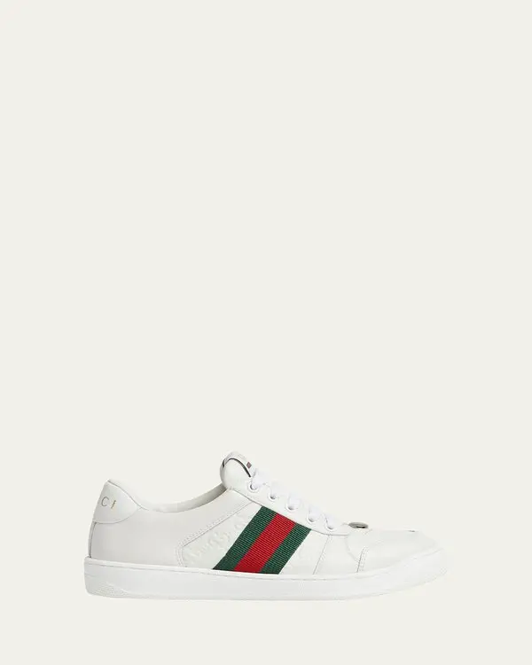 Gucci Gg Embossed Leather Low-top Sneakers