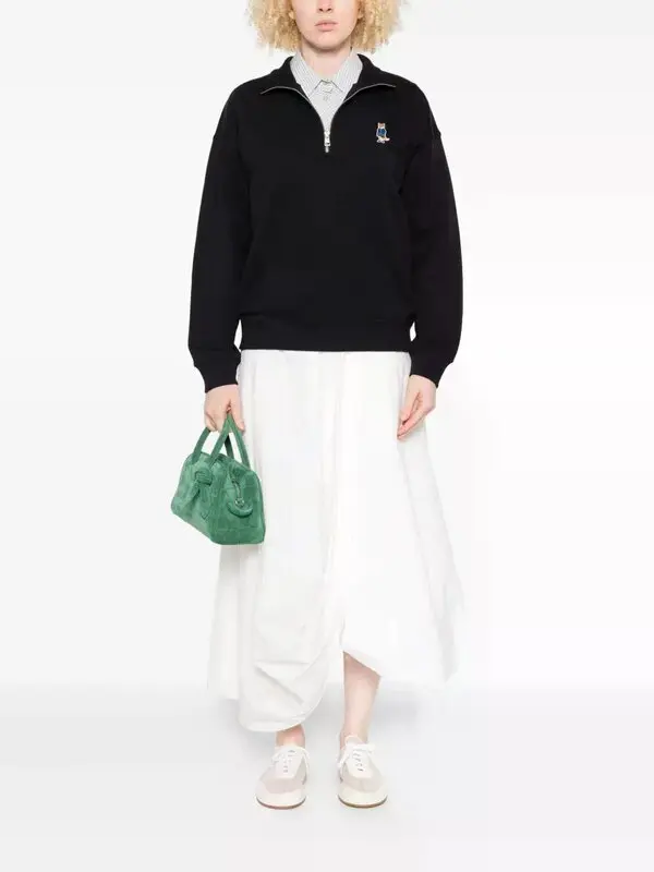 Maison Kitsuné Embroidered-logo Half-zip Sweatshirt