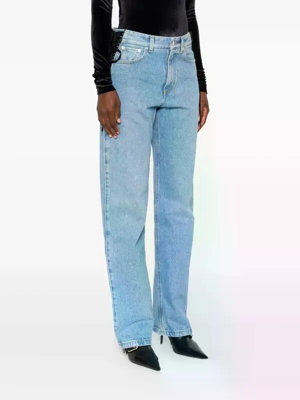 MUGLER Lace-up Straight Leg Jeans
