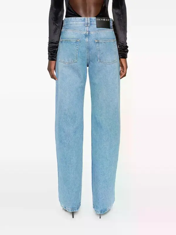 MUGLER Lace-up Straight Leg Jeans