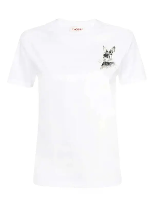 LANVIN Rabbit-patch T-shirt - White