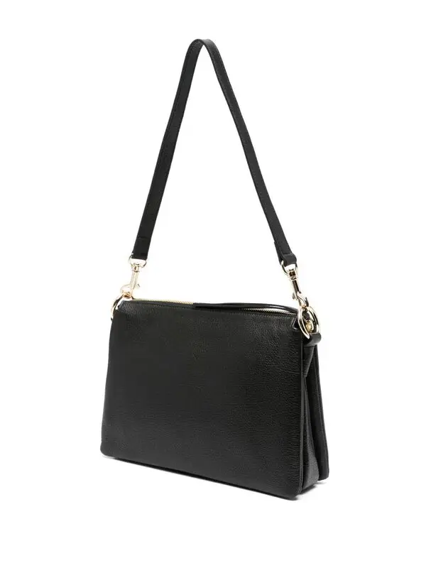 Lancaster Leather Shoulder Bag Black Editorialist