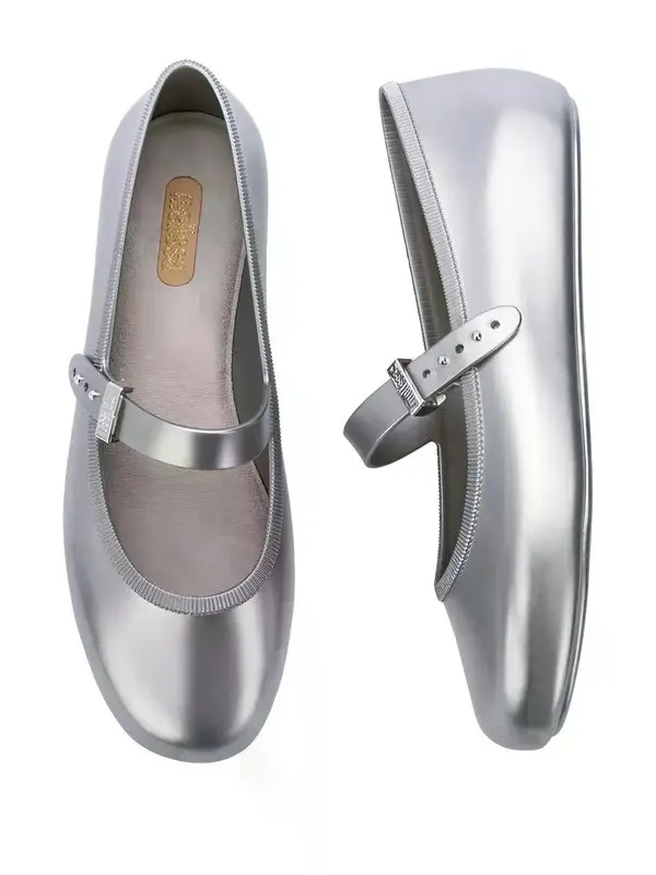 Melissa Soft Buckle-strap Ballerinas - Grey