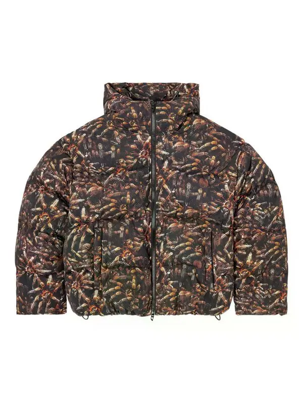 DIESEL Padded Hooded Tarantulas-print Jacket