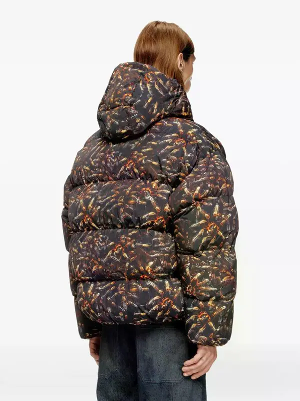 DIESEL Padded Hooded Tarantulas-print Jacket