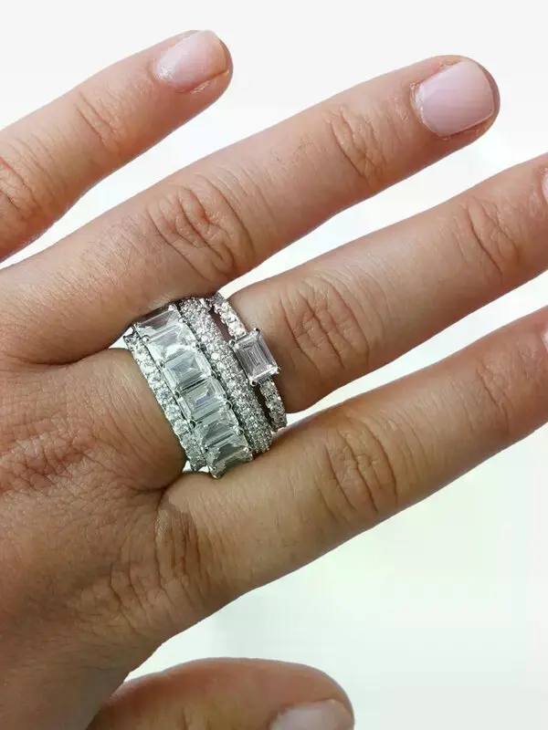 IZABEL DISPLAY Izabel Emerald Cut Full Eternity Band