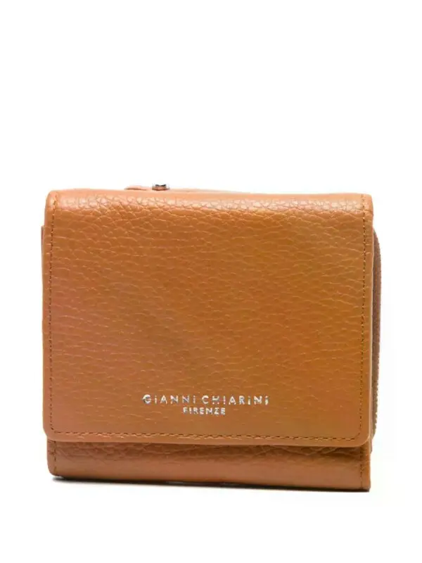 GIANNI CHIARINI Grained-leather Zip Wallet - Brown