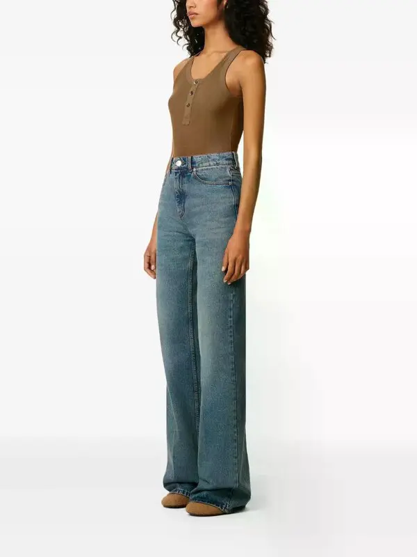 AMI Paris Buttoned Placket Tank Top