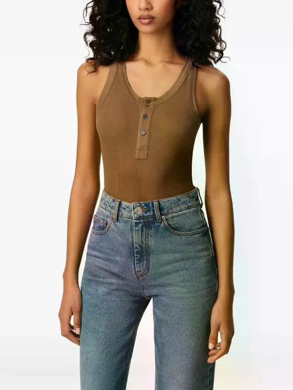 AMI Paris Buttoned Placket Tank Top