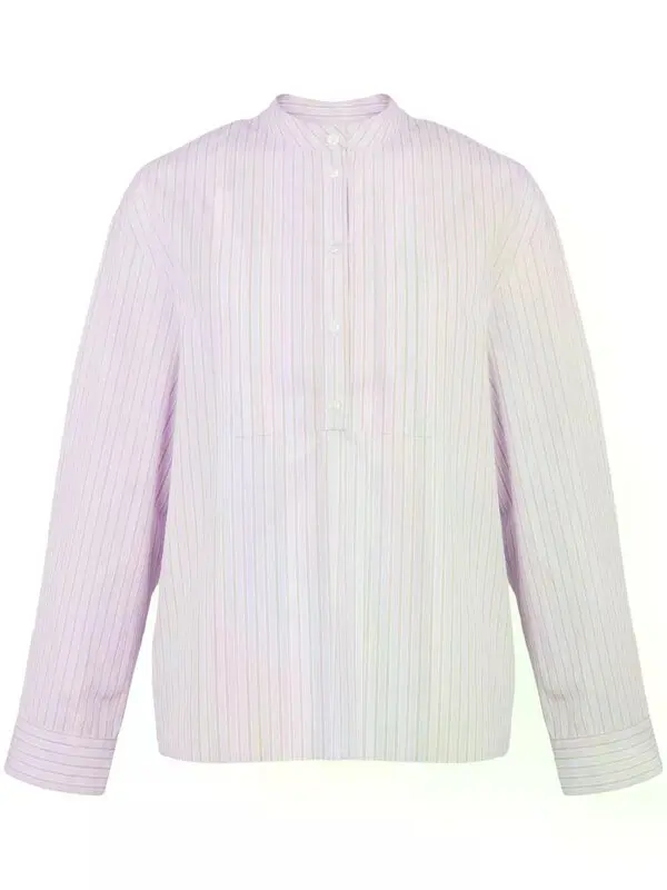 YVES SALOMON Striped Cotton Poplin Blouse