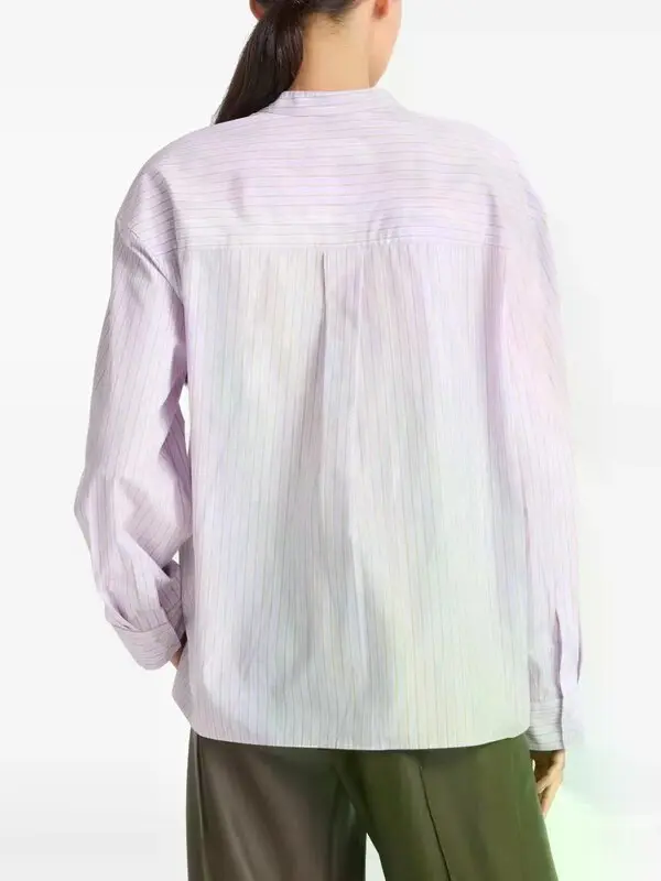 YVES SALOMON Striped Cotton Poplin Blouse
