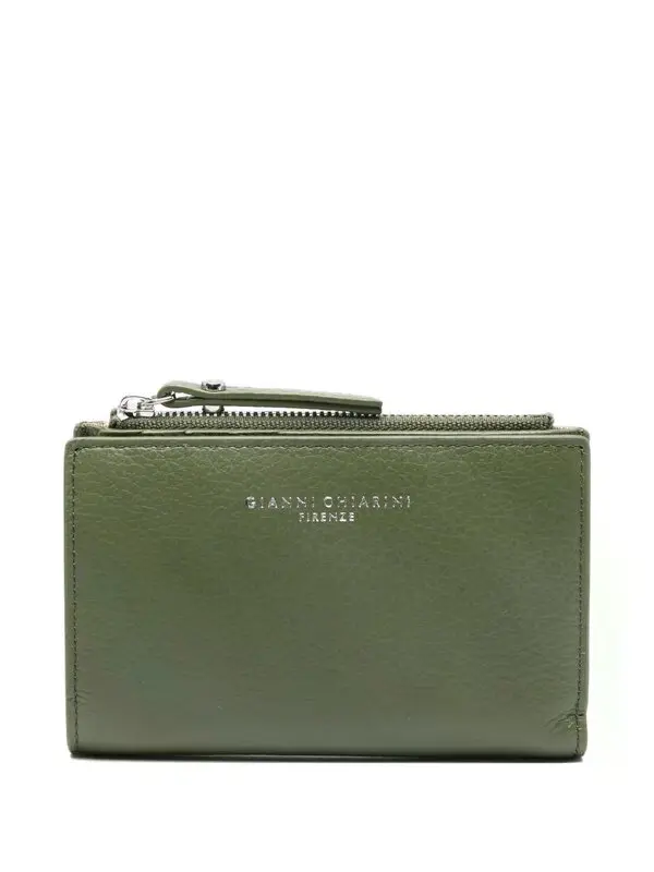 GIANNI CHIARINI Grained-leather Zip Wallet - Green
