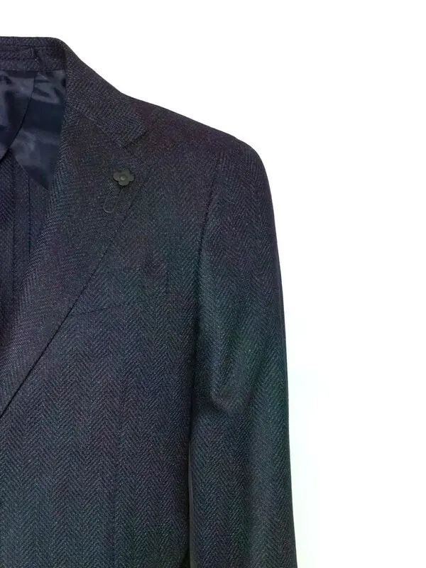 LARDINI Herringbone Two-button Blazer